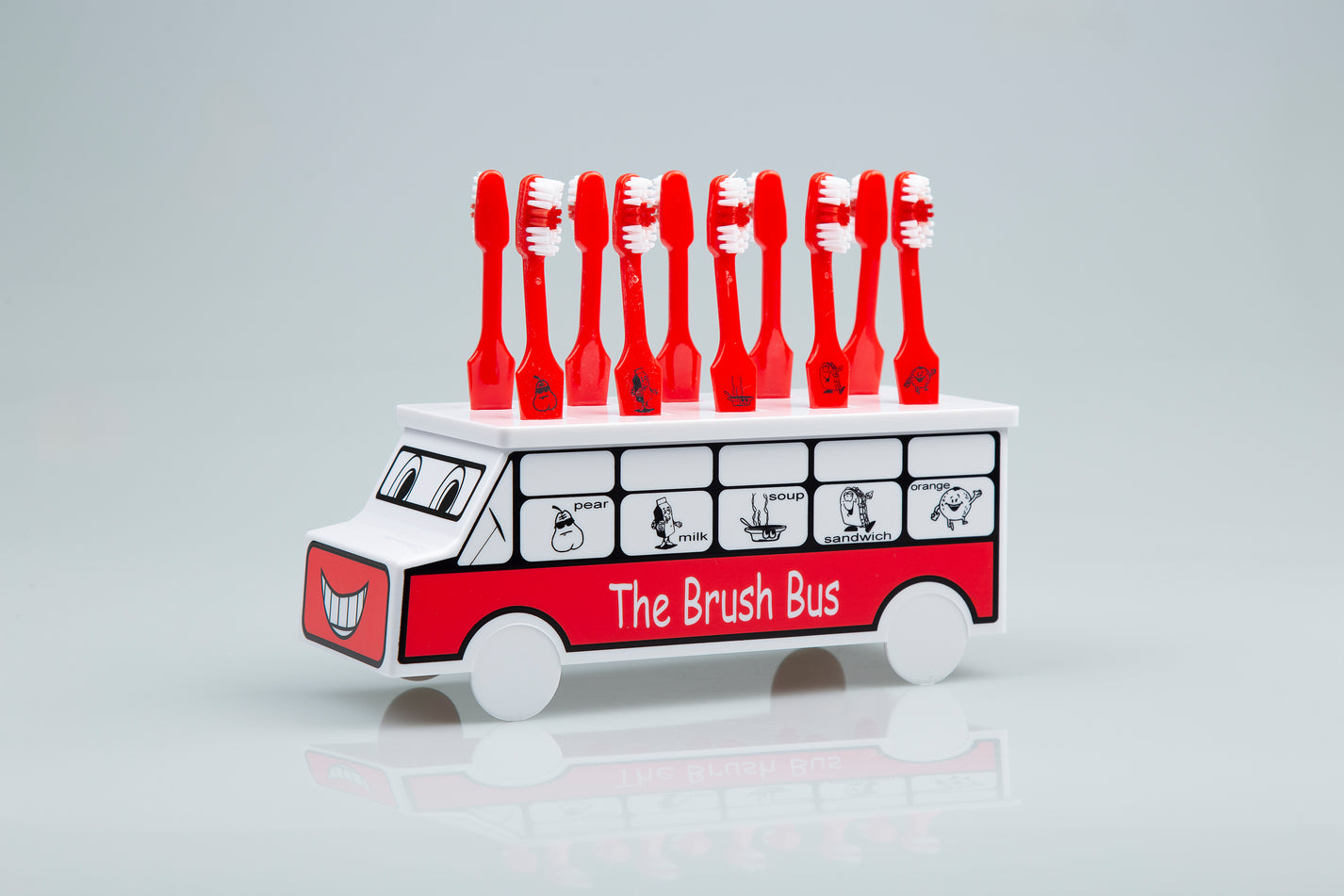 Brush Bus with Healthy Snack Symbols – The Brush Bus Ltd