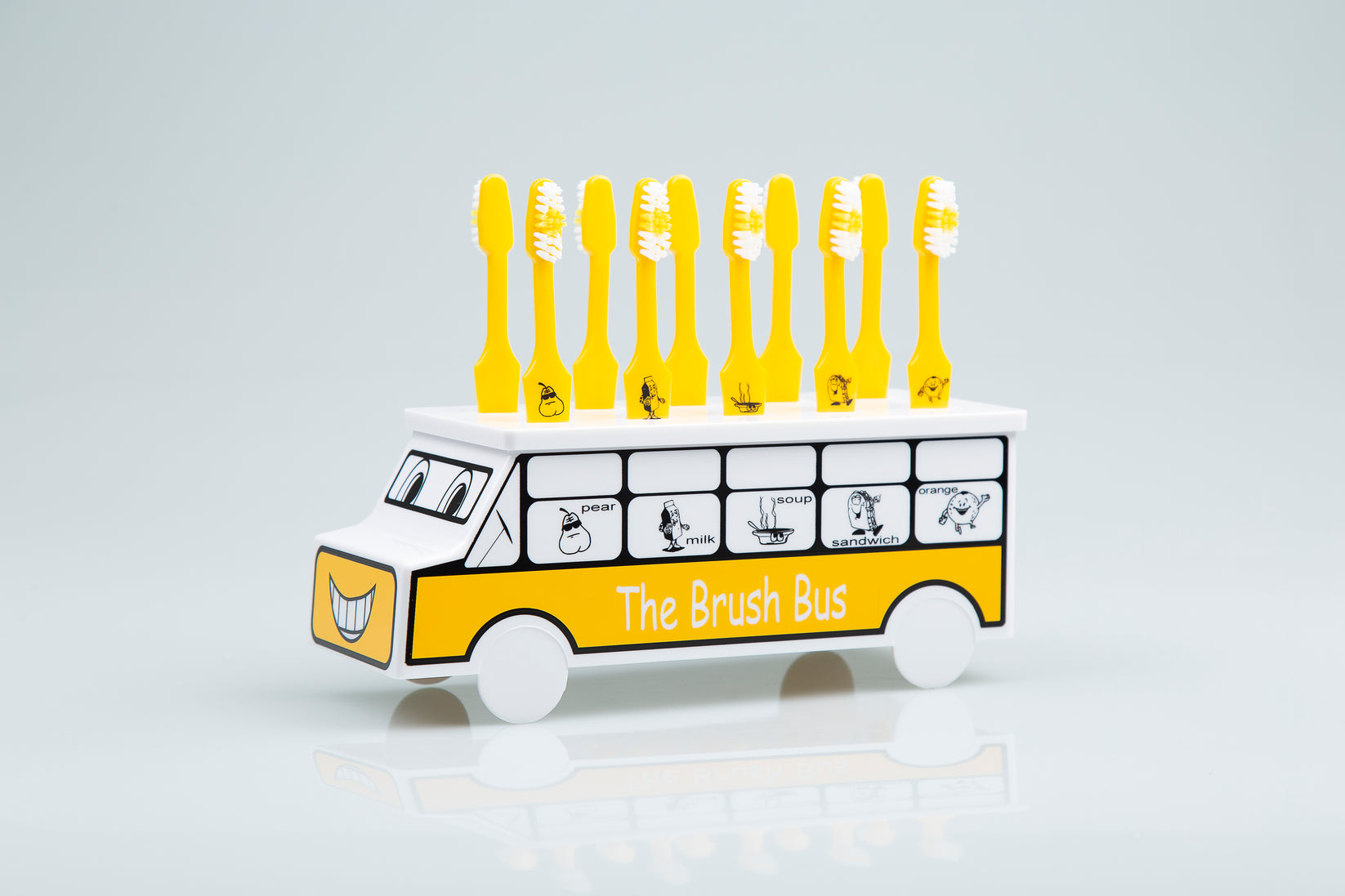 Brush Bus with Healthy Snack Symbols – The Brush Bus Ltd